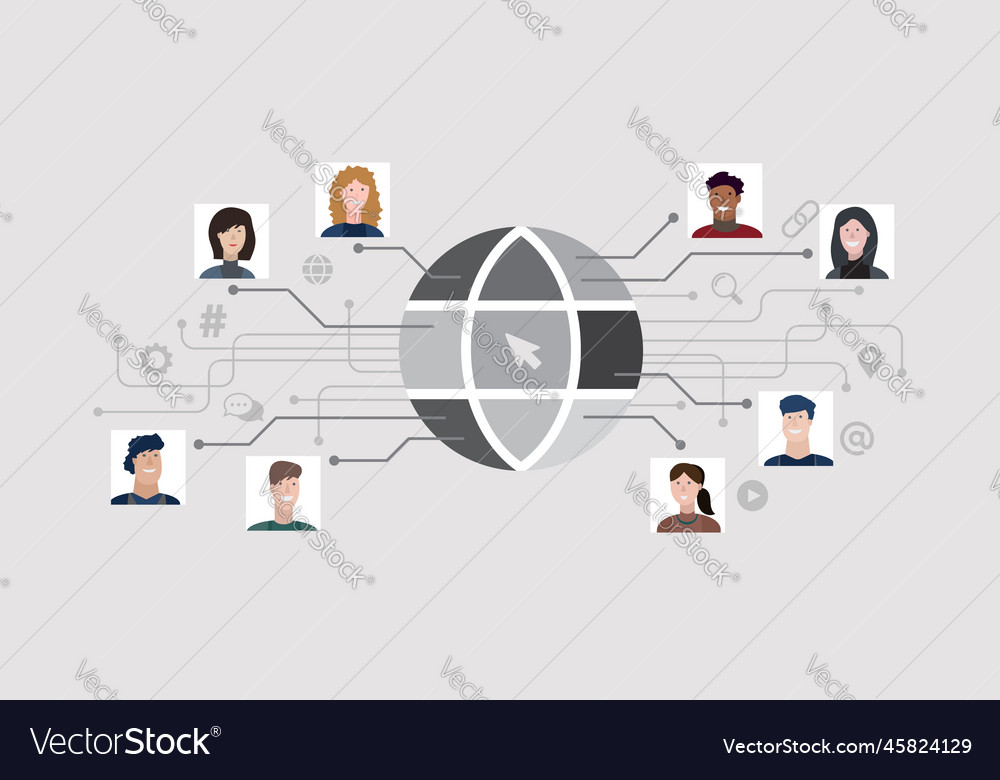 Digital communicate online business video chat Vector Image