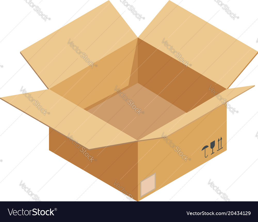 Empty Box Icon Isometric Style Royalty Free Vector Image