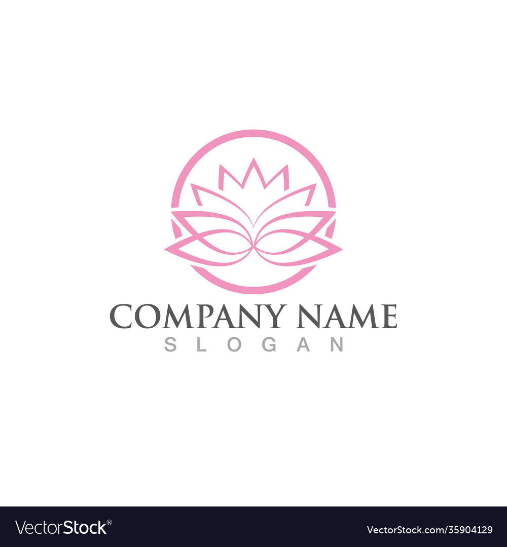 Lotus flowers design logo template Royalty Free Vector Image