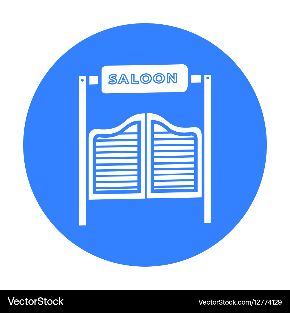 Saloon icon black singe western from Royalty Free Vector
