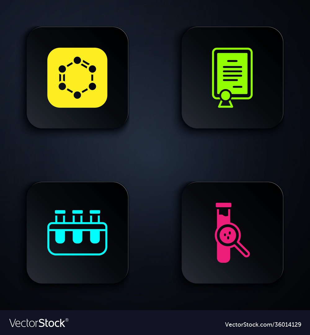 Set test tube and flask formula benzene rings Vector Image