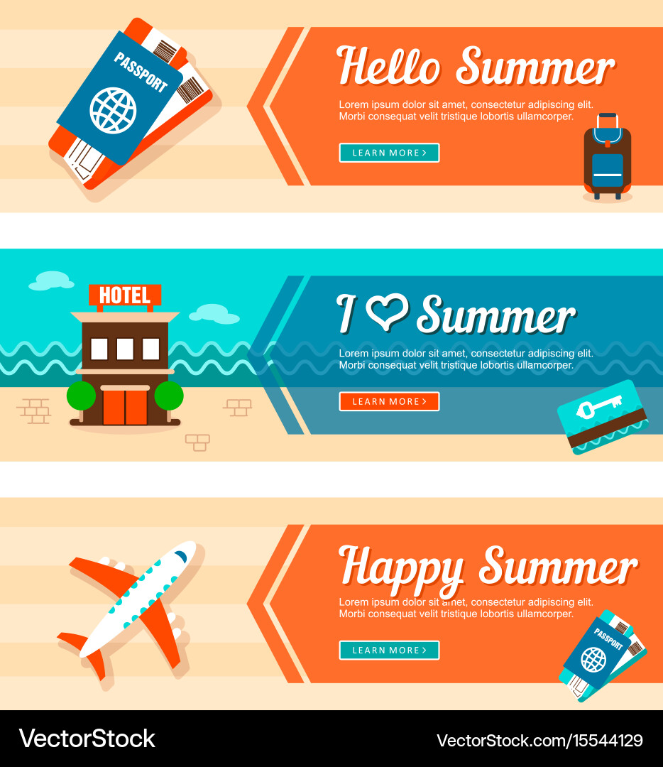Travel and vacation banners Royalty Free Vector Image