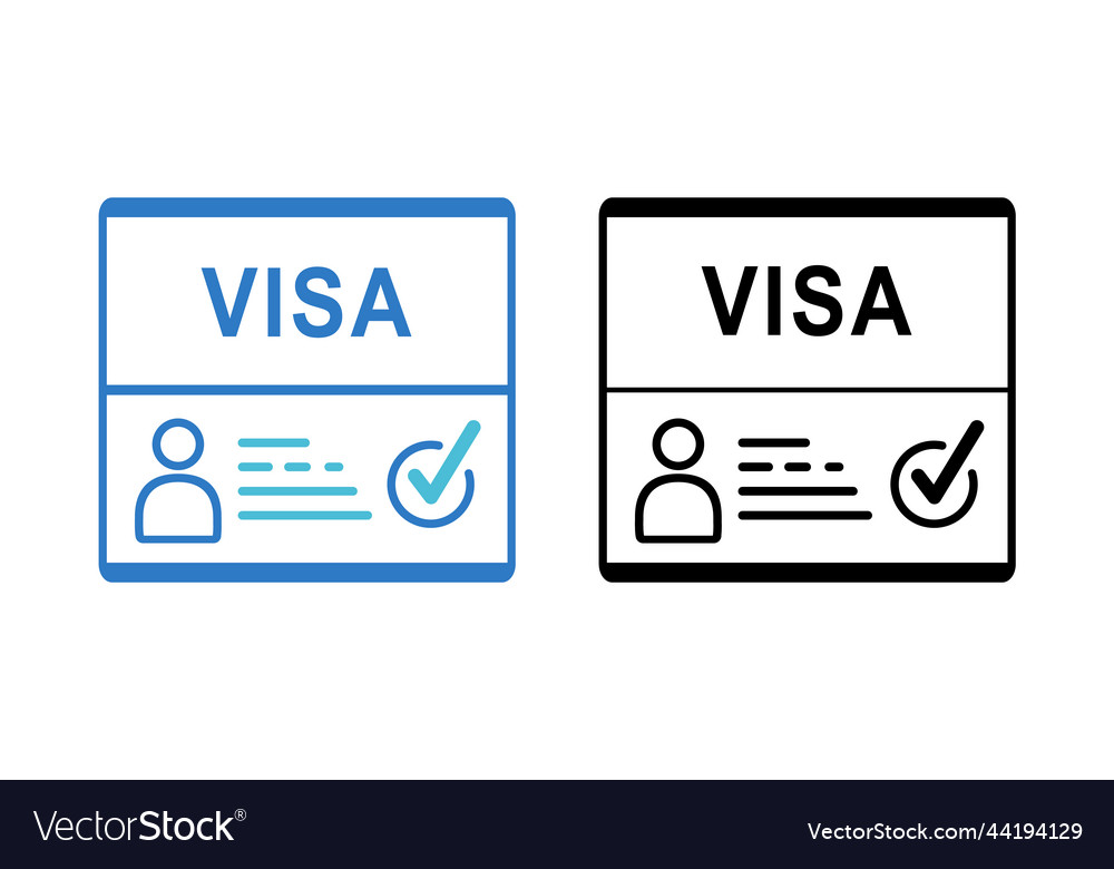 Visa Document Arrival Foreign Passport Icon Vector Image