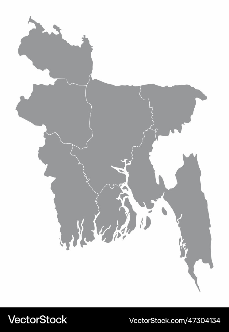 Bangladesh administrative map Royalty Free Vector Image