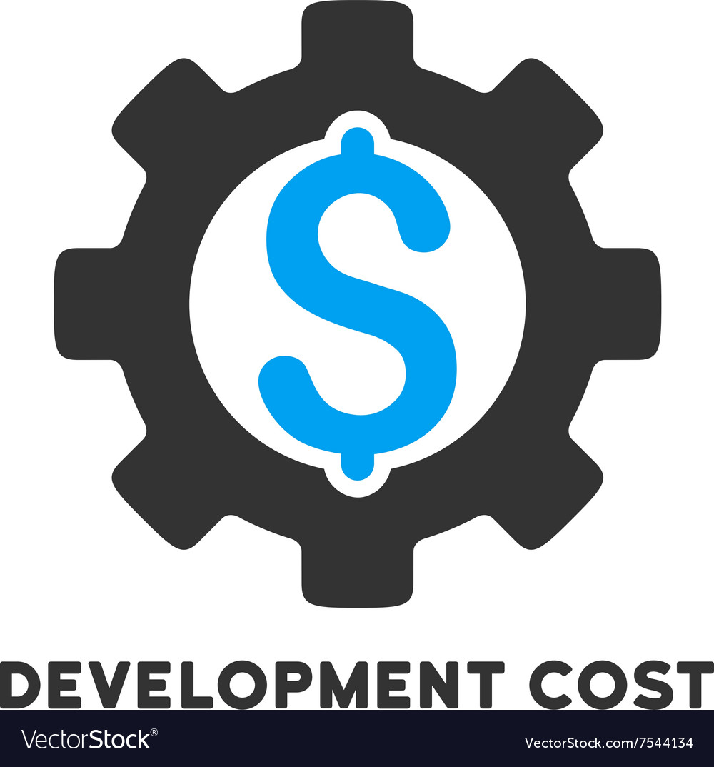 Development cost flat icon with caption Royalty Free Vector