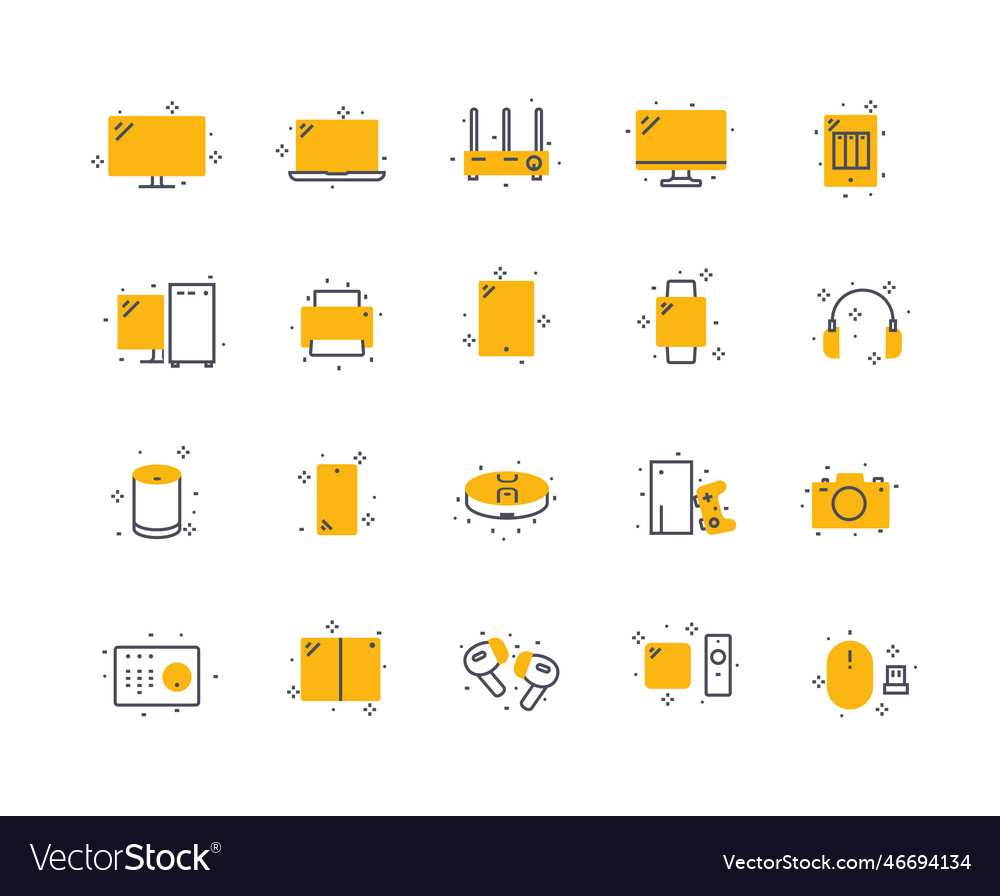 Devices icons color set Royalty Free Vector Image Devices icons color set Royalty Free Vector Image