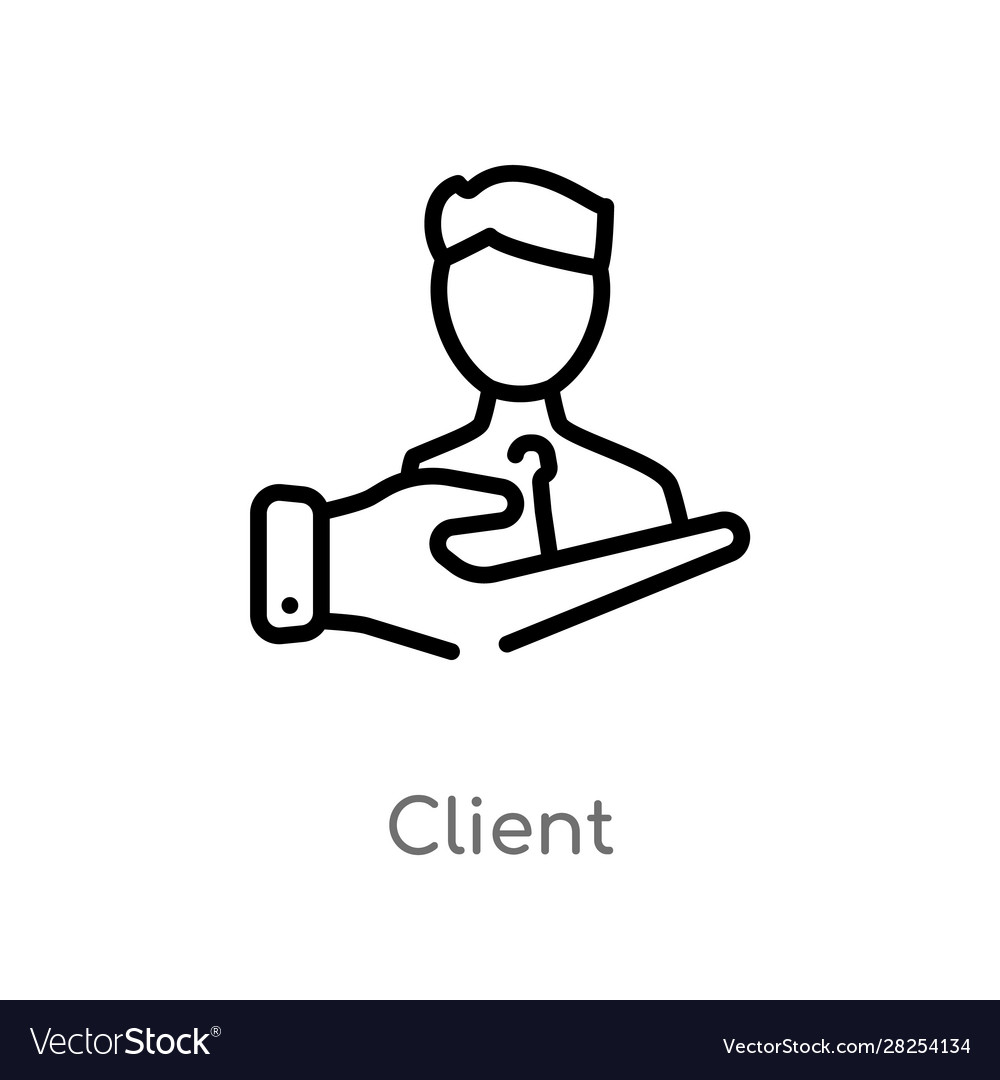 Outline client icon isolated black simple line Vector Image