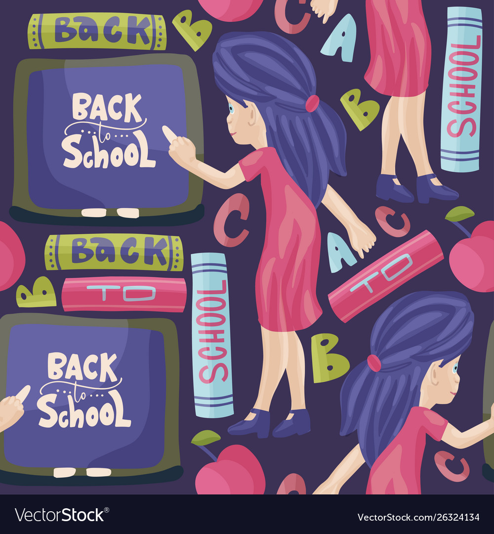Seamless school pattern back Royalty Free Vector Image