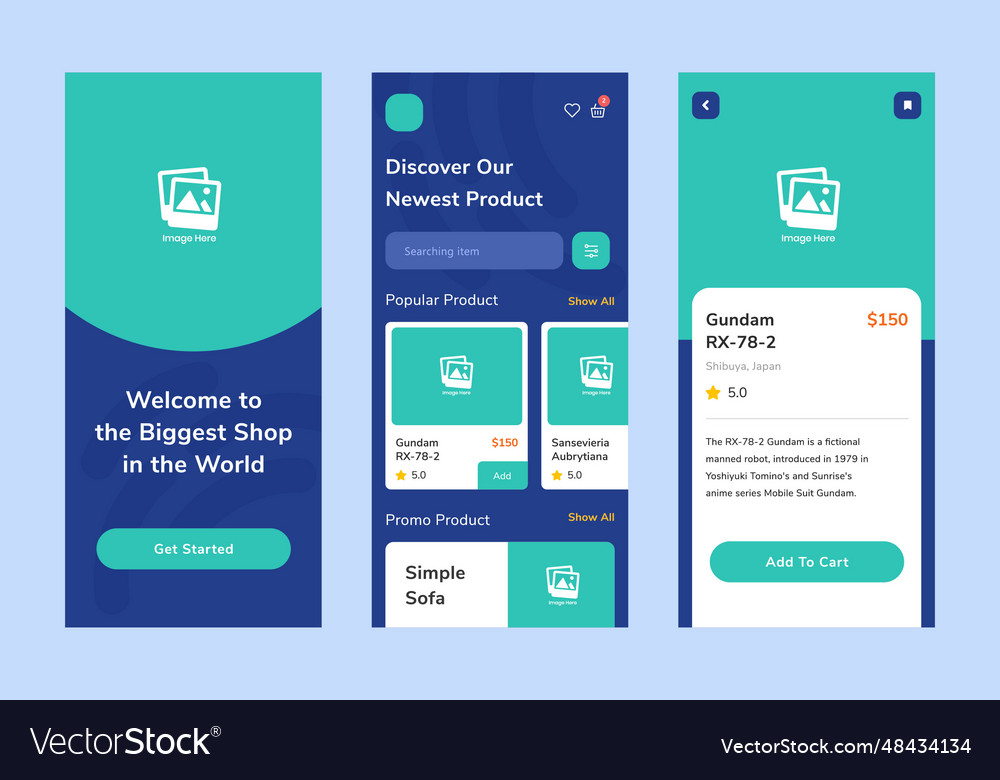 Toy store user interface design template Vector Image