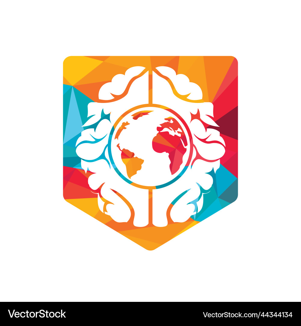 World brain logo design template Royalty Free Vector Image