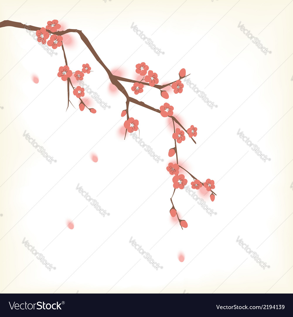 Blooming tree Royalty Free Vector Image - VectorStock