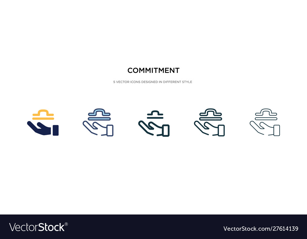 Commitment Icon In Different Style Two Colored Vector Image