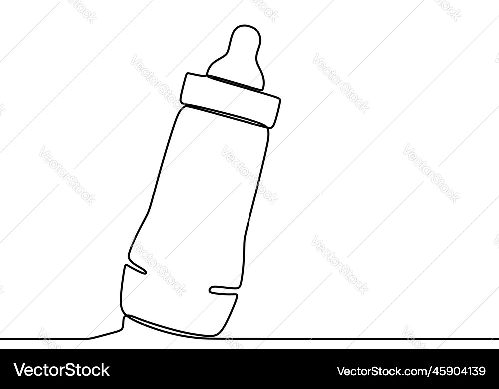 Continuous single drawn one line bottle Royalty Free Vector