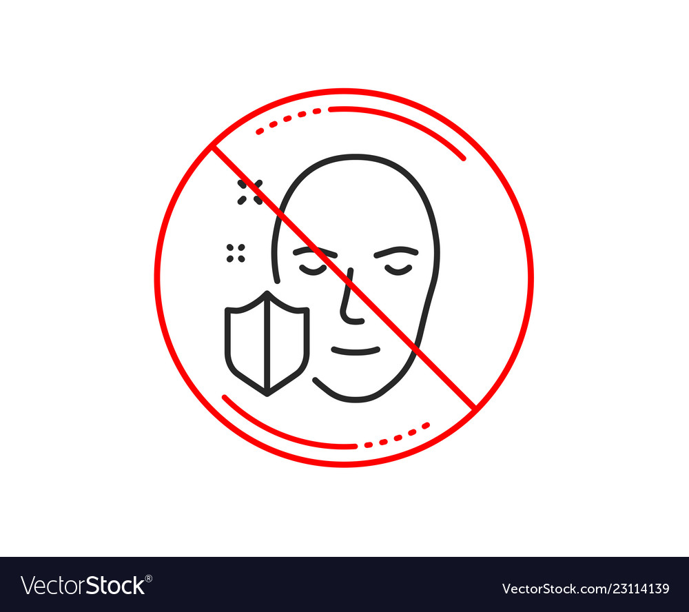 Face Detection Protected Line Icon Secure Access Vector Image