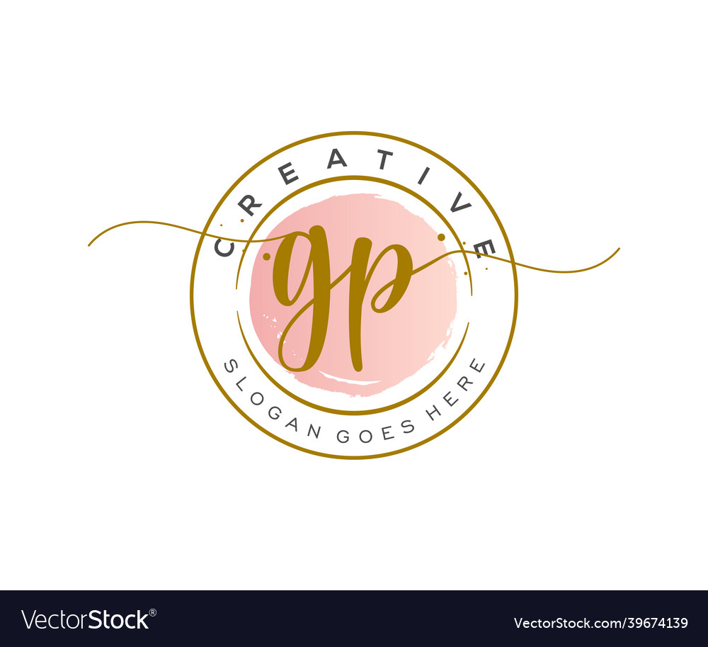 Initial gp feminine logo beauty monogram Vector Image