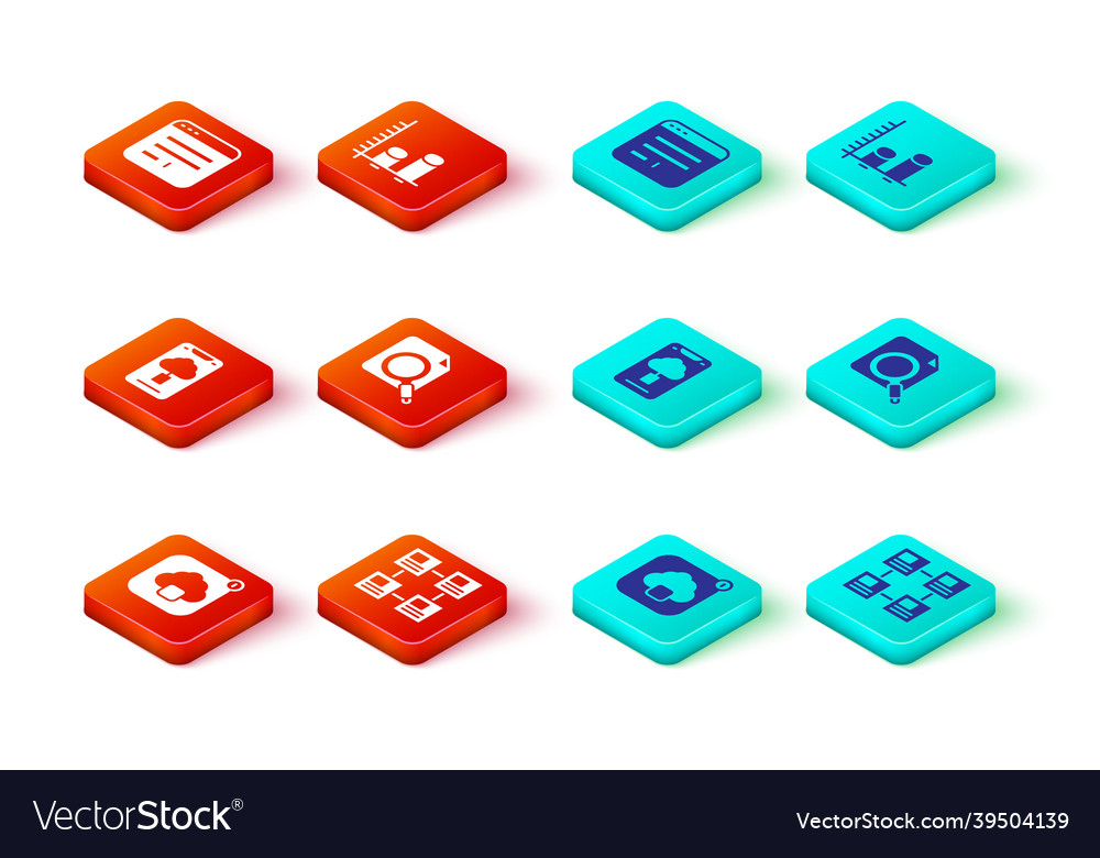 Set cloud technology data transfer hierarchy Vector Image Set cloud technology data transfer hierarchy Vector Image
