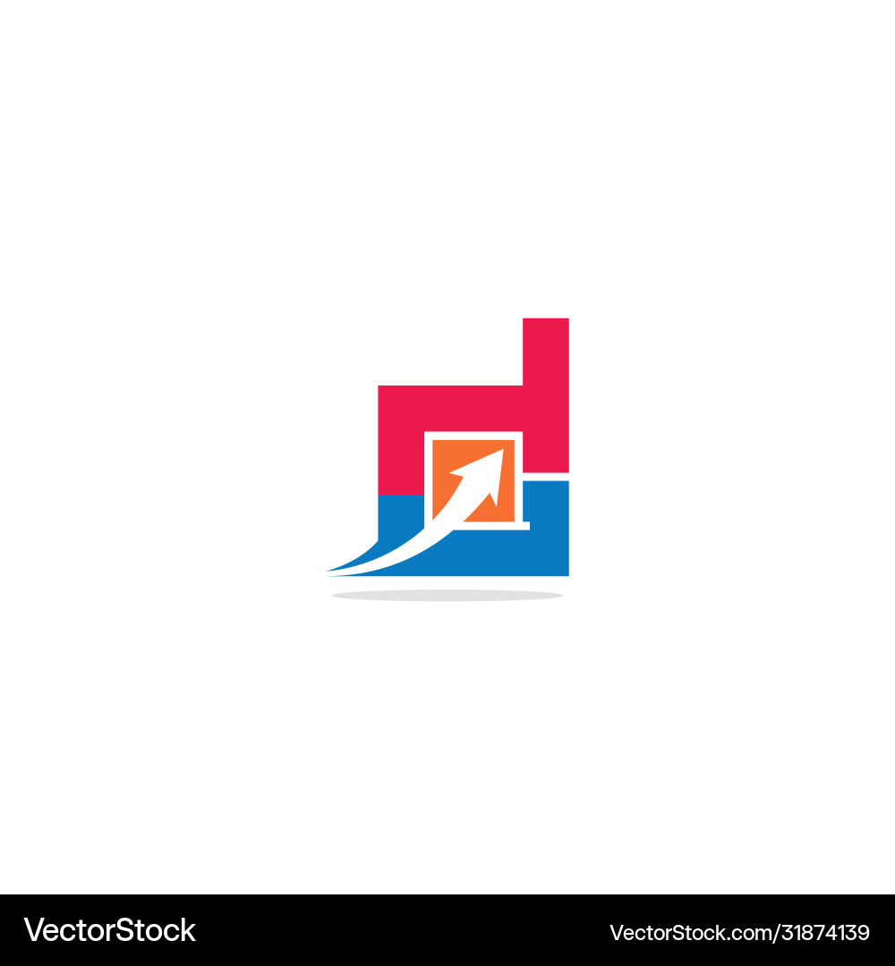 Square arrow d initial logo Royalty Free Vector Image