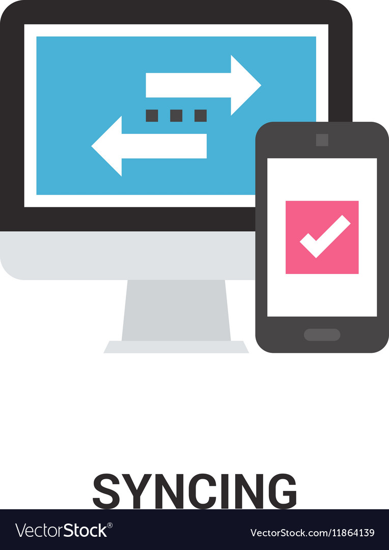 Syncing icon concept Royalty Free Vector Image Syncing icon concept Royalty Free Vector Image