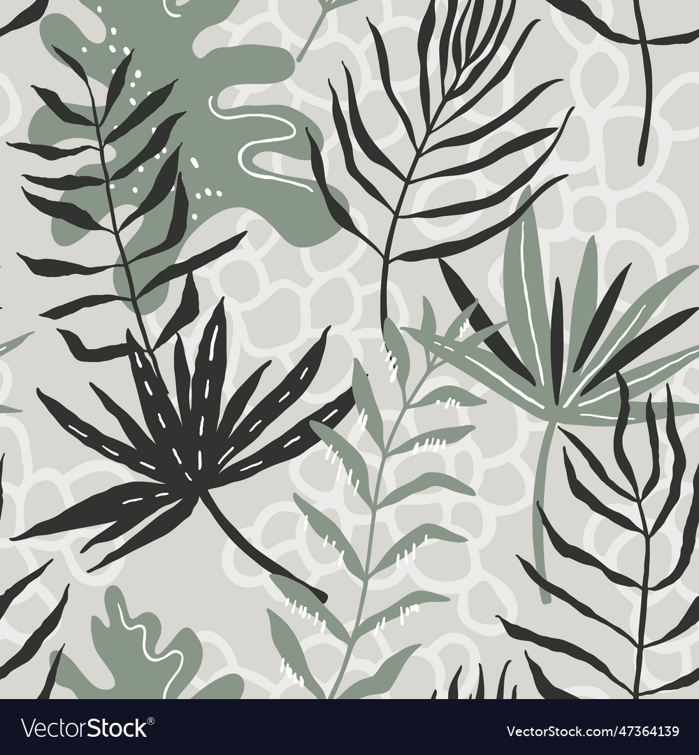 Tropical Leaf Seamless Pattern Design Royalty Free Vector