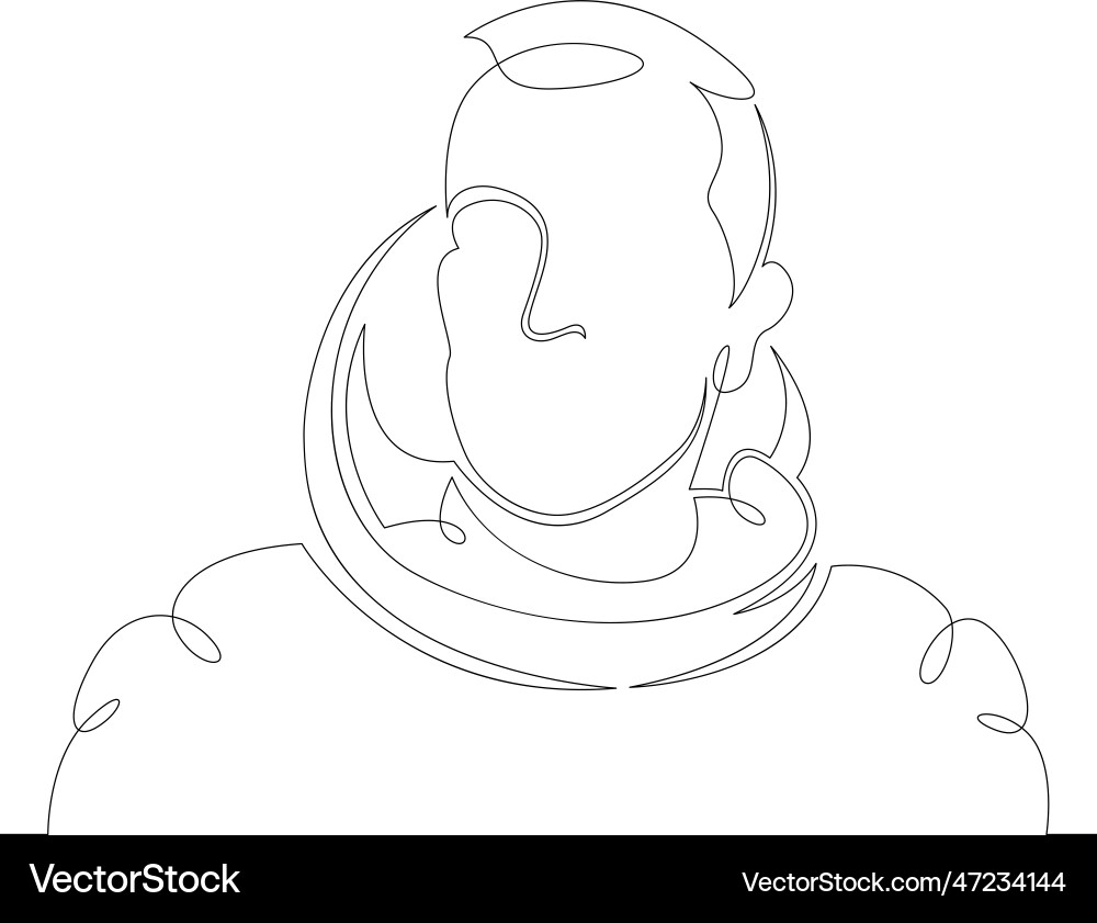 Astronaut in a spacesuit without a helmet Vector Image