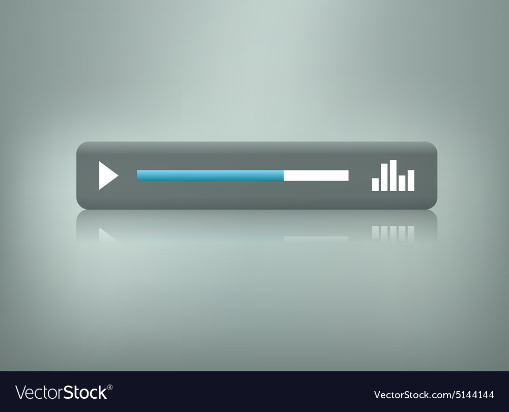 Player bar with reflection effect Royalty Free Vector Image