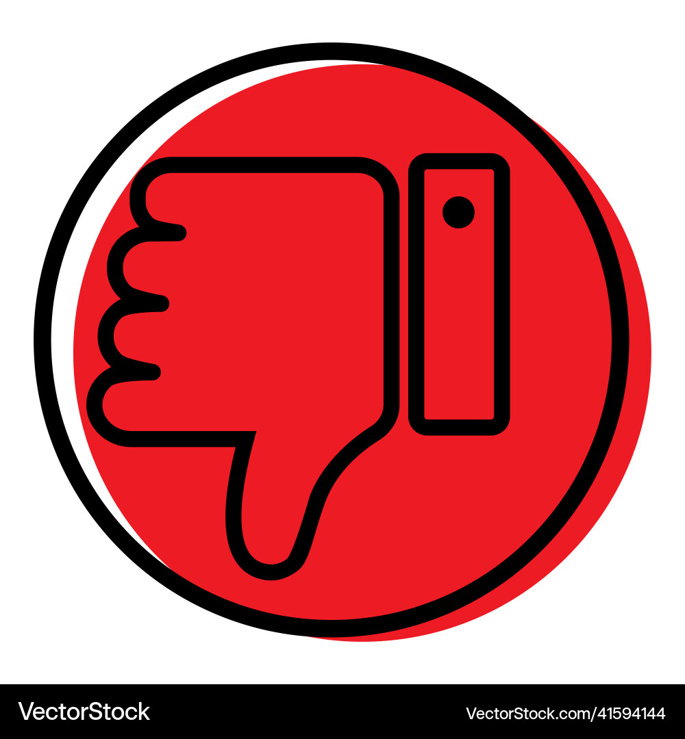 Thumb down in circle red and black down Royalty Free Vector