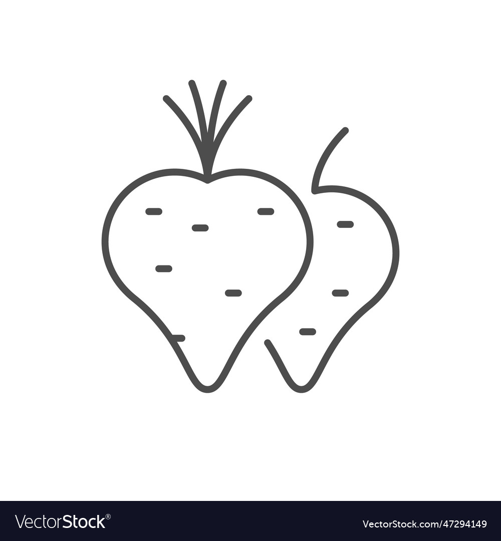 Beetroot or beet line outline icon Royalty Free Vector Image