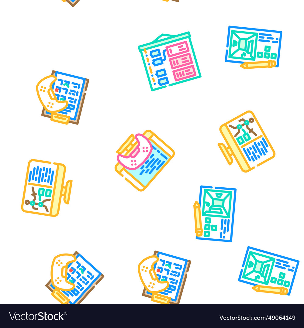 Game development software seamless pattern Vector Image Game development software seamless pattern Vector Image