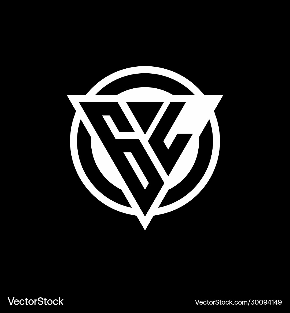 Gl logo with negative space triangle shape Vector Image