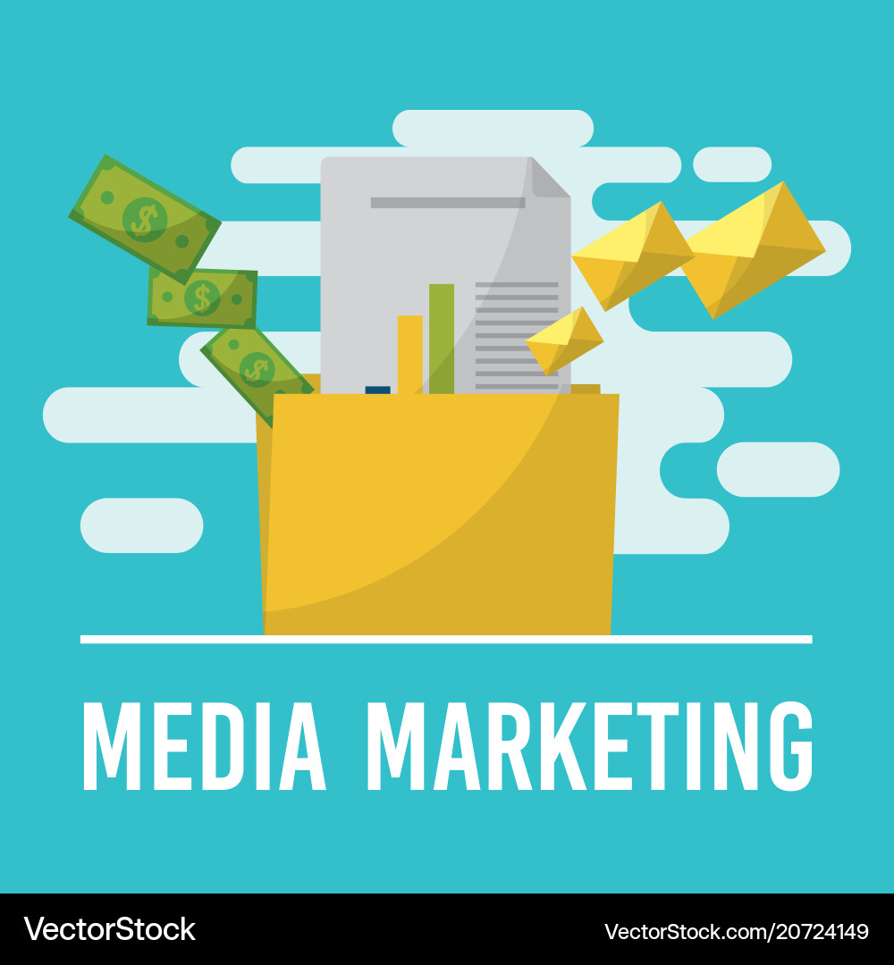 Media marketing business concept Royalty Free Vector Image