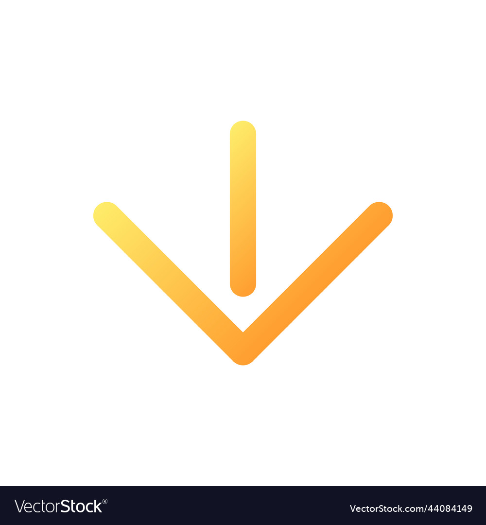 Move downward pixel perfect flat gradient color Vector Image