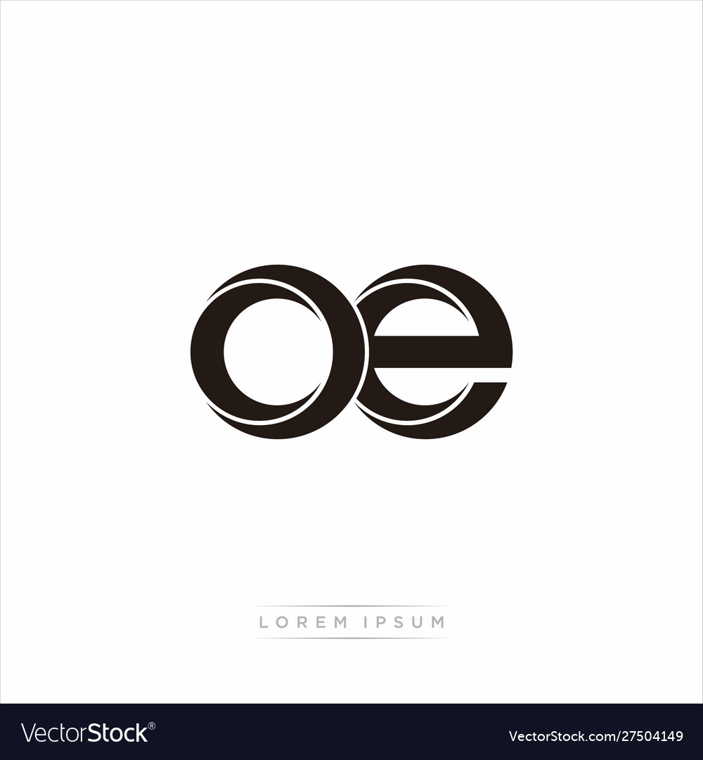 Oe initial letter split lowercase modern monogram Vector Image