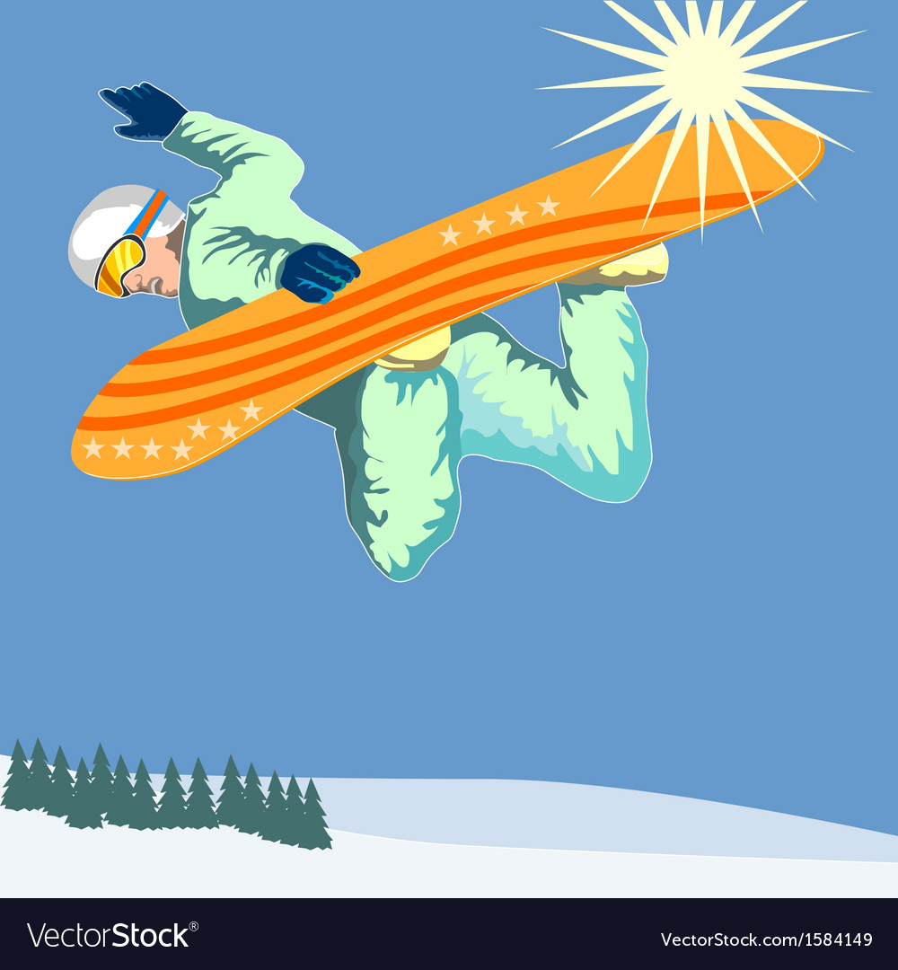 Snowboarding on air Royalty Free Vector Image - VectorStock