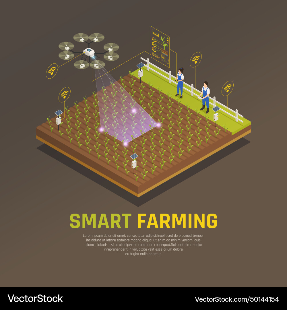 Agriculture automation smart farming composition Vector Image