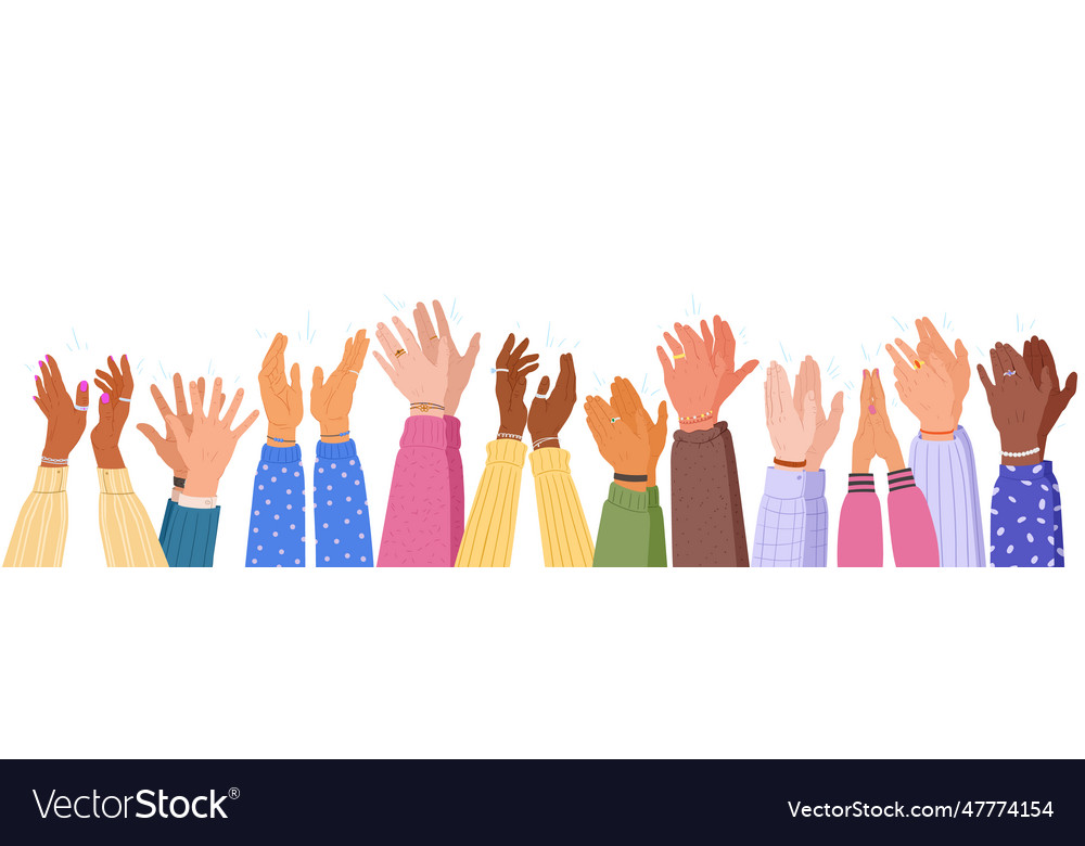 Applauding arms human clapping hands Royalty Free Vector