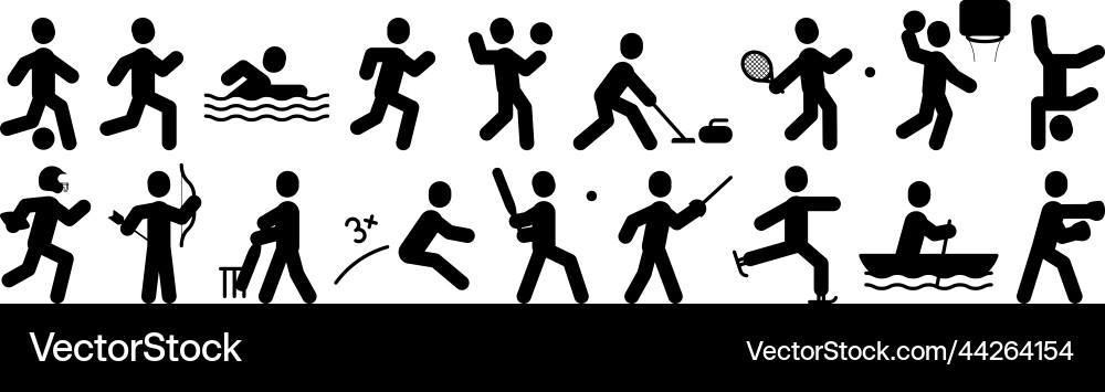 Athletes icon set design template Royalty Free Vector Image