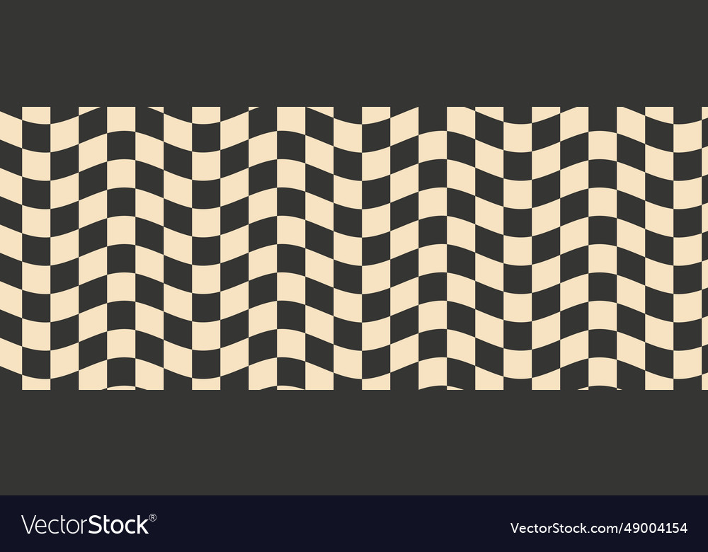 Checkerboard wavy pattern abstract chess square Vector Image