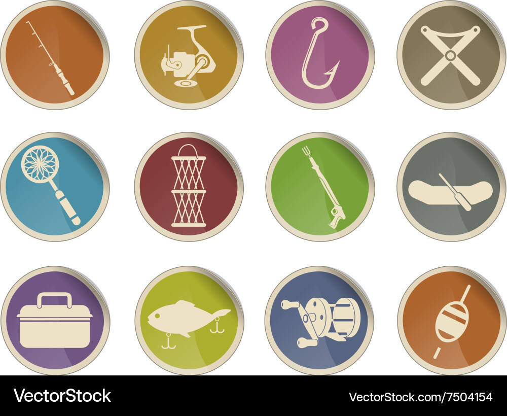 Fishing icon set Royalty Free Vector Image - VectorStock