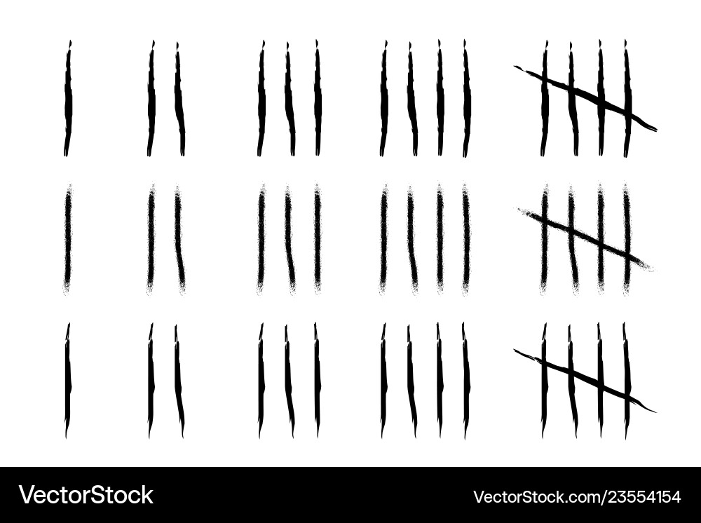 Hand drawn tally marks Royalty Free Vector Image