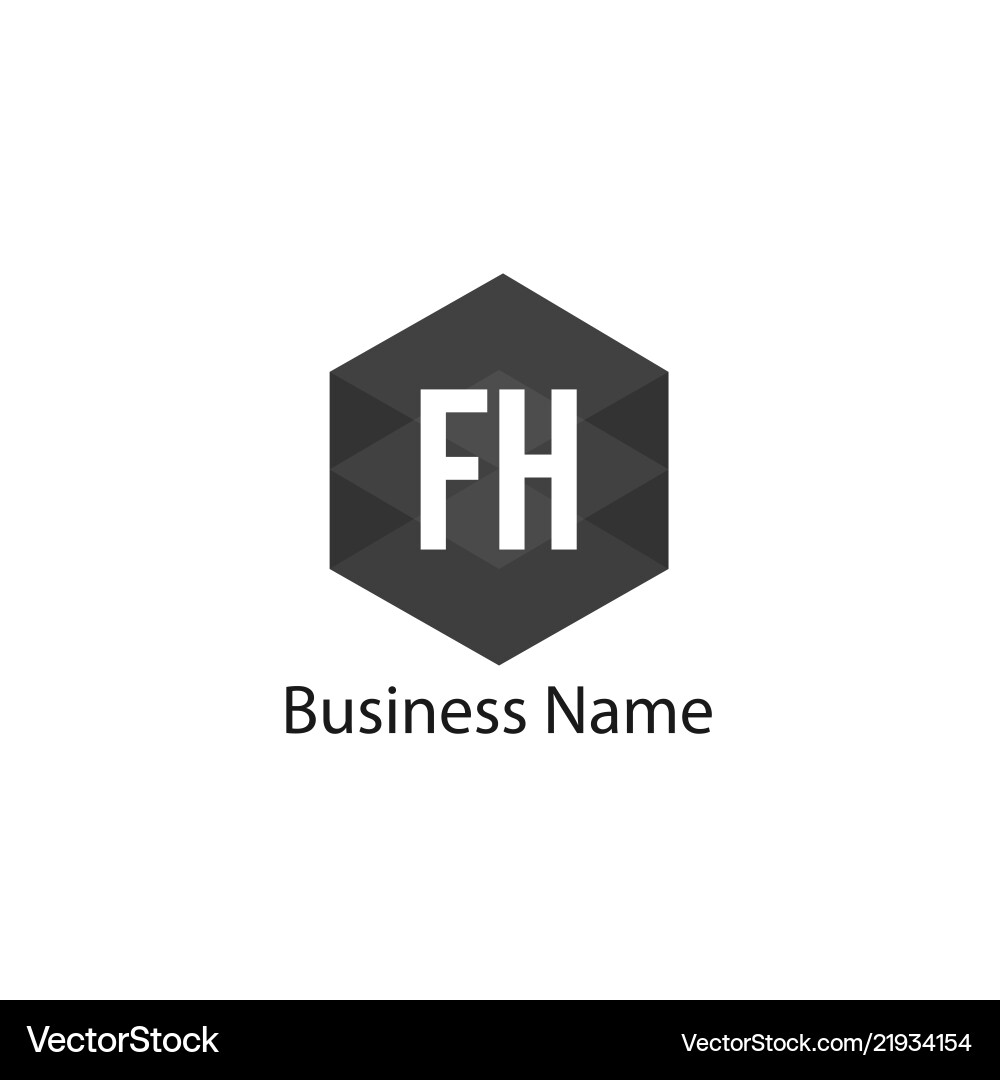 Initial letter fh logo template design Royalty Free Vector