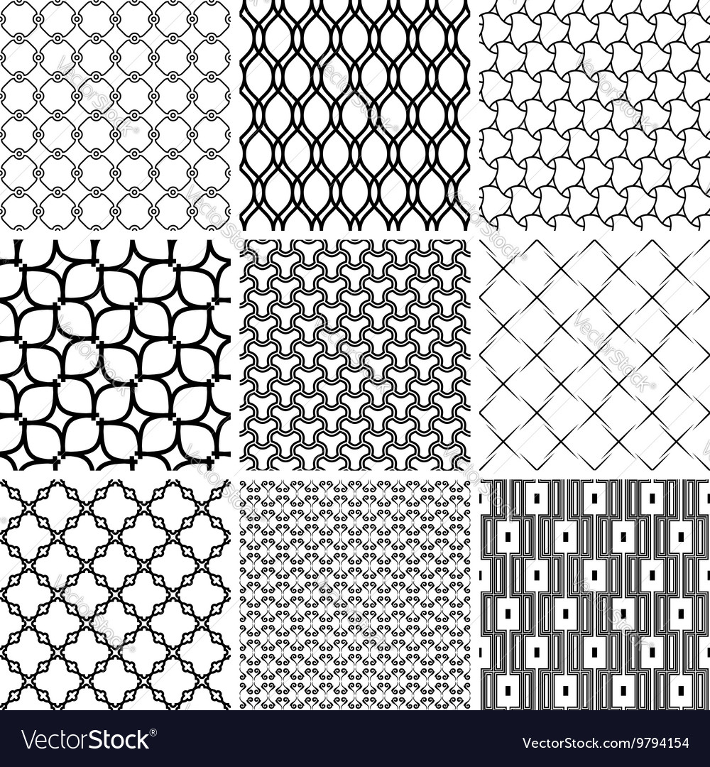 Set of seamless geometric backgrounds Royalty Free Vector