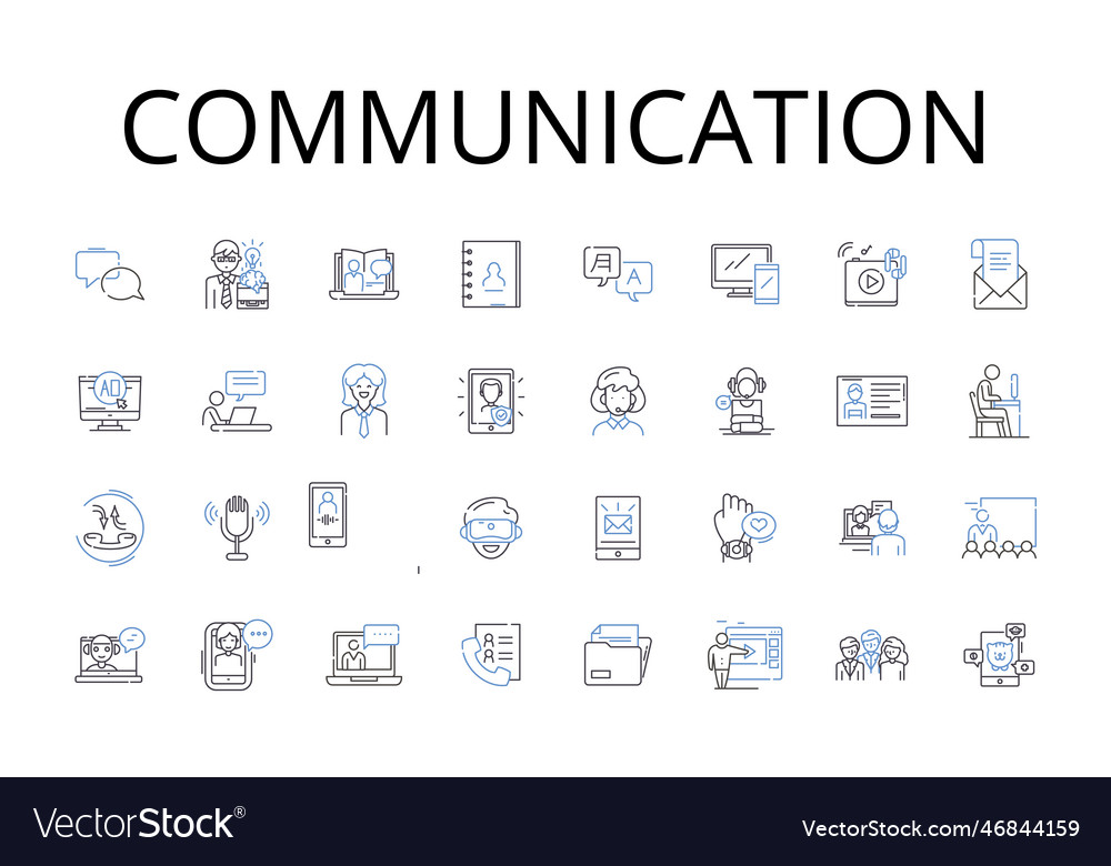 Communication line icons collection dialogue Vector Image