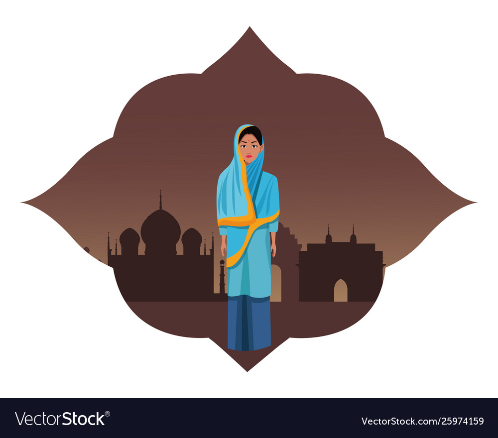 Indian Woman Avatar Cartoon Character Royalty Free Vector