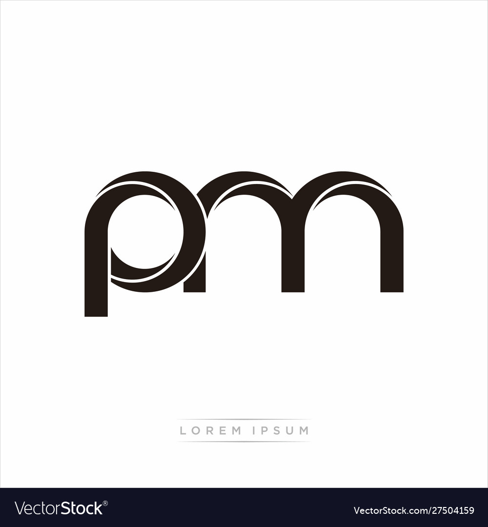 Pm initial letter split lowercase modern monogram Vector Image