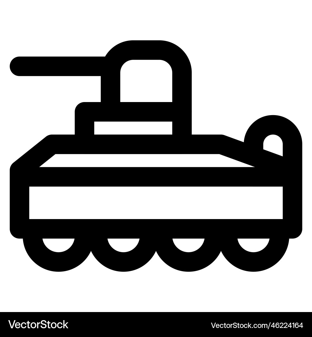 Battle tank with a massive cannon Royalty Free Vector Image