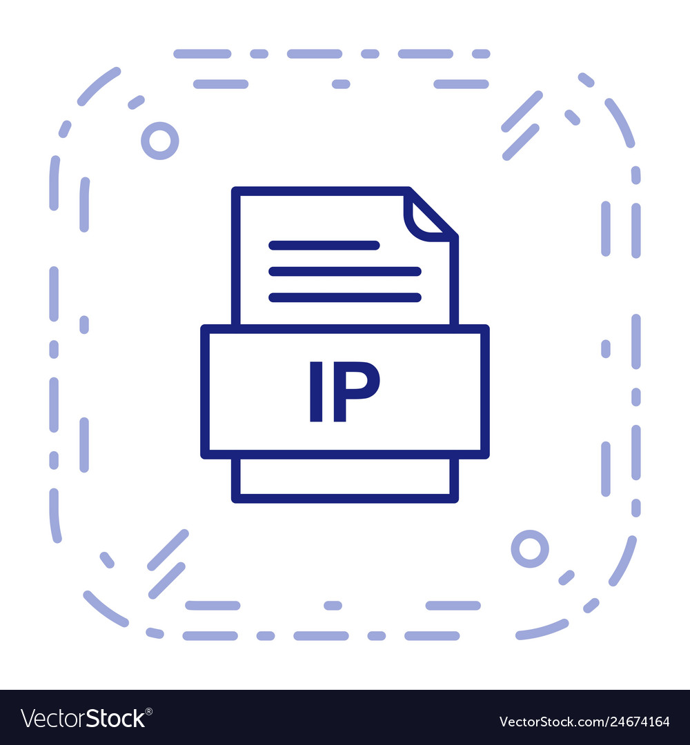 Ip file document icon Royalty Free Vector Image