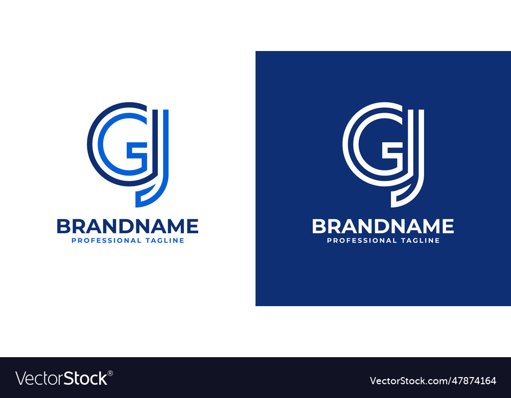 Letter gj line monogram logo suitable Royalty Free Vector