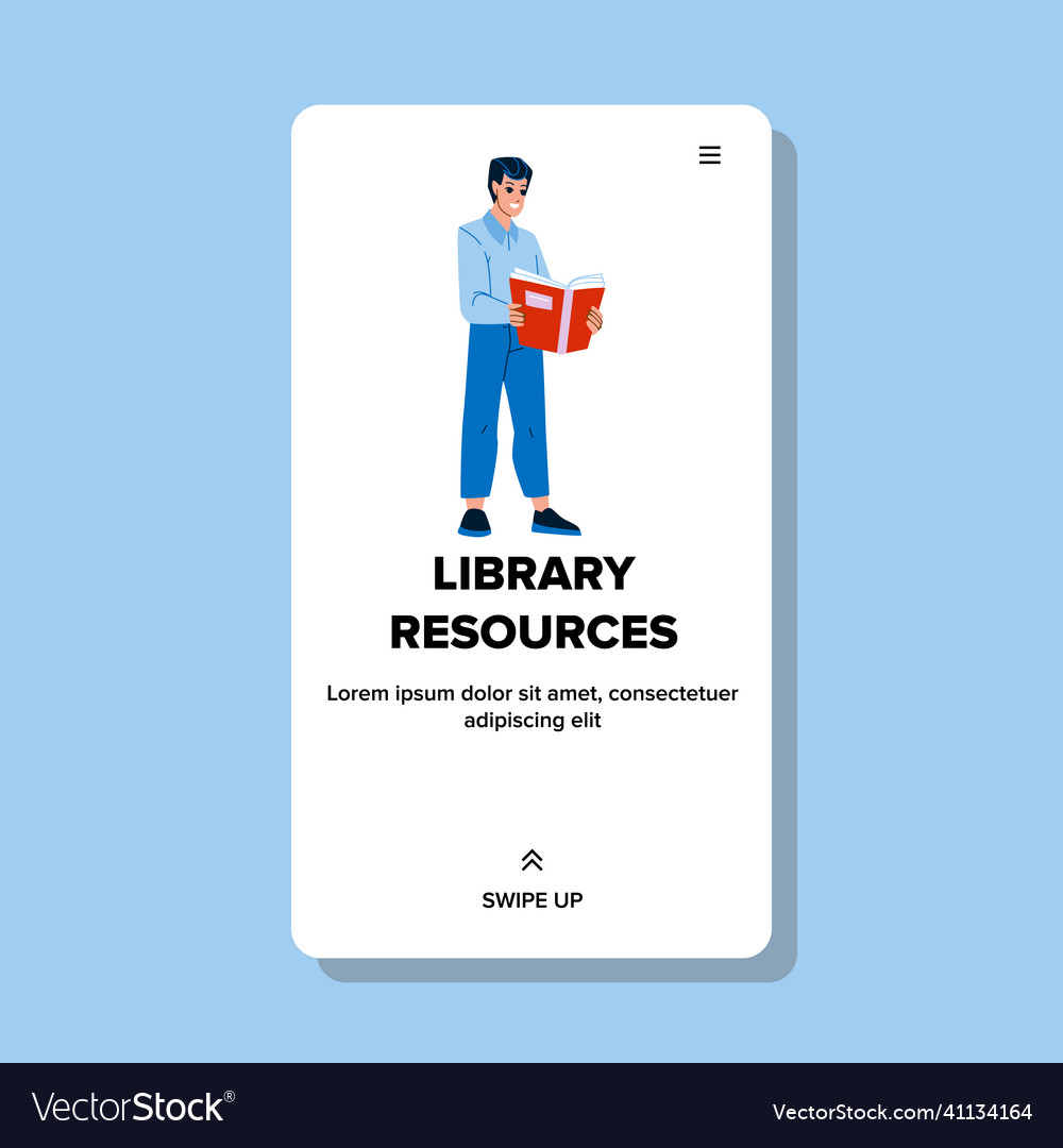 Library resources Royalty Free Vector Image - VectorStock