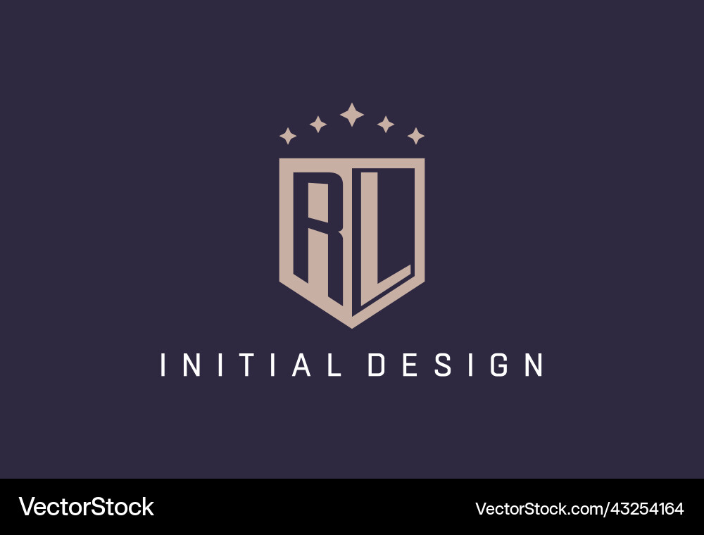 Rl initial shield logo icon geometric style design