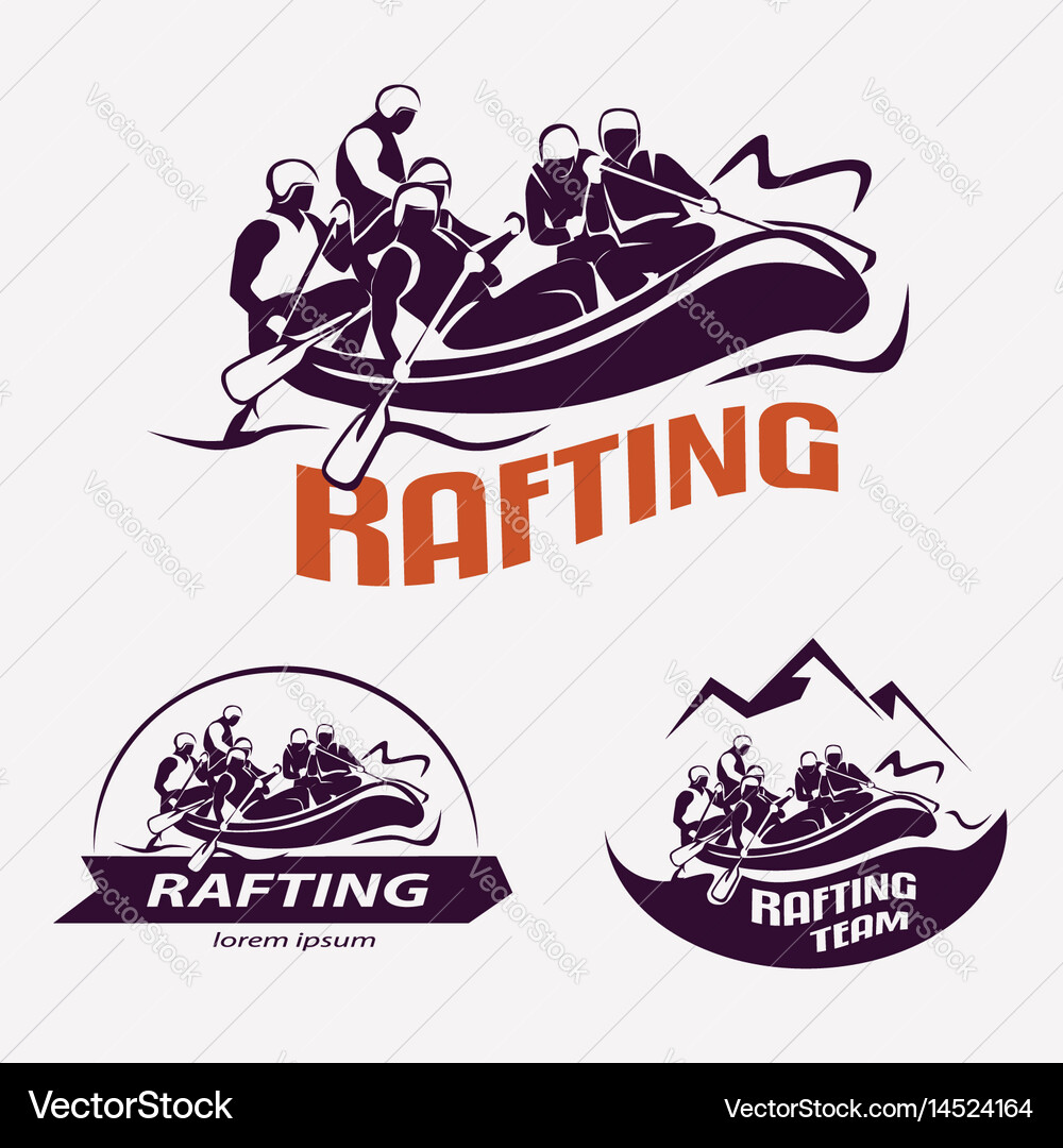 Set rafting templates for labels emblems Vector Image